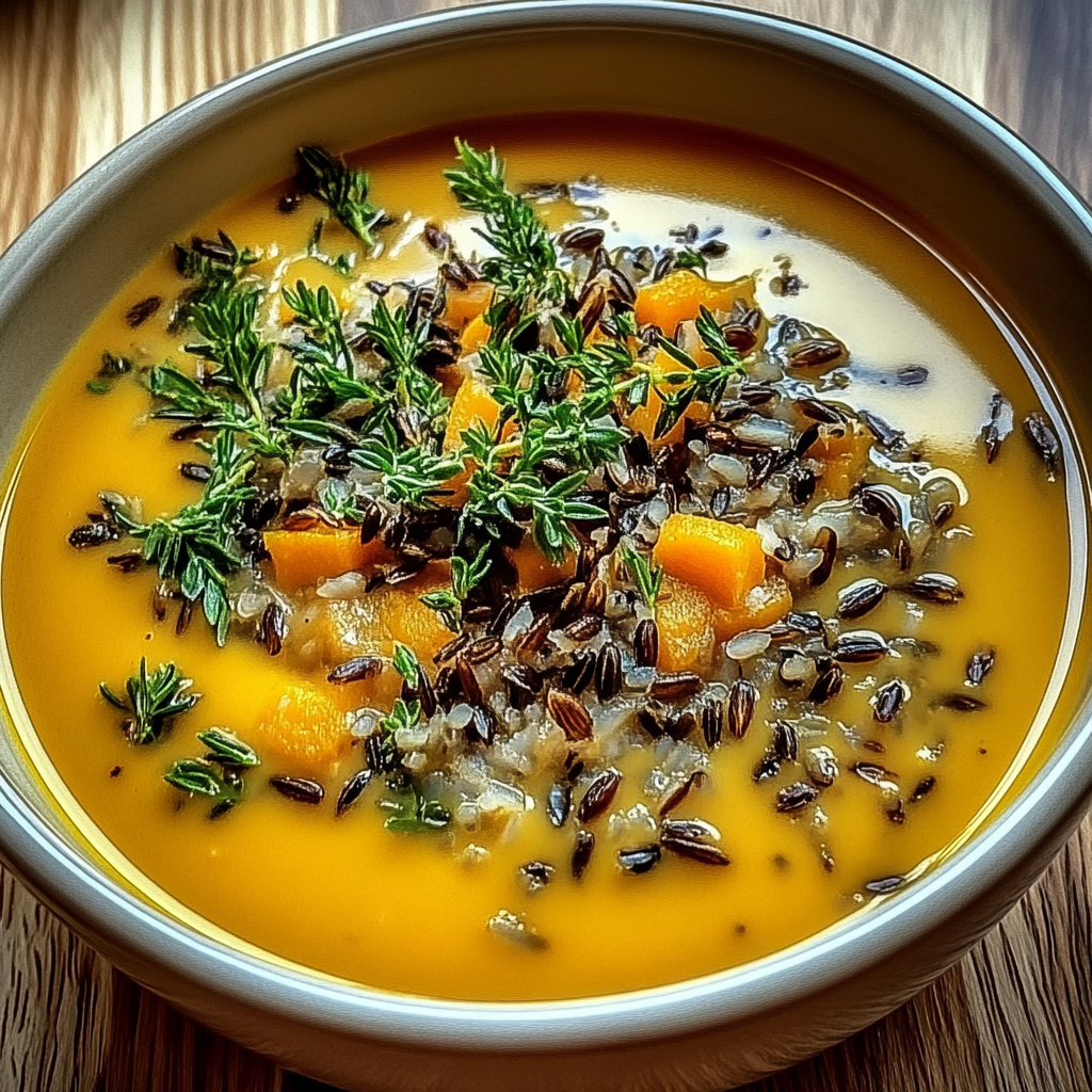 Flavorful Vegan Pumpkin Wild Rice Soup