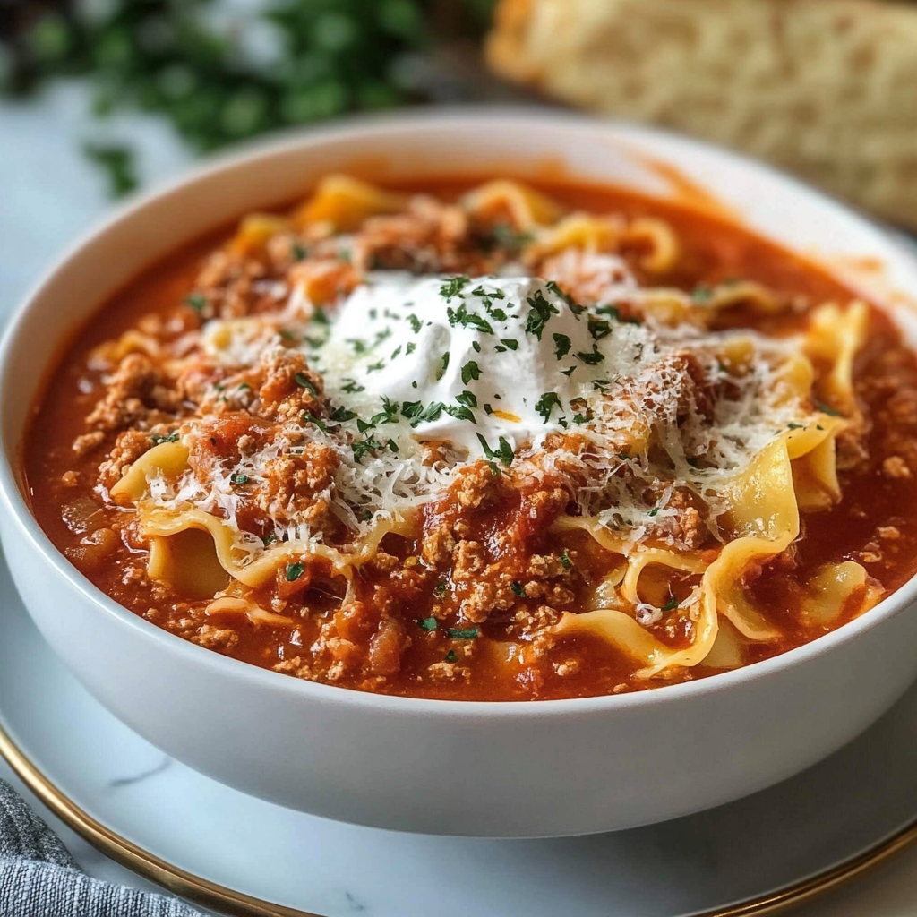 Easy High Protein Lasagna Soup