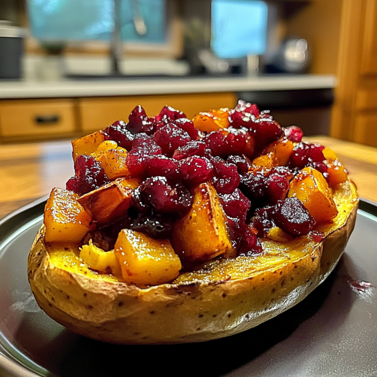 Cranberry Apple Twice-Baked Sweet Potatoes